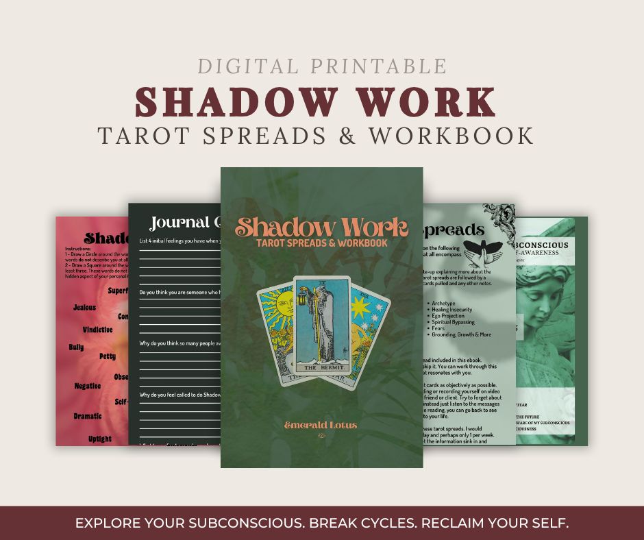 Shadow Work Tarot Workbook – Emerald Lotus